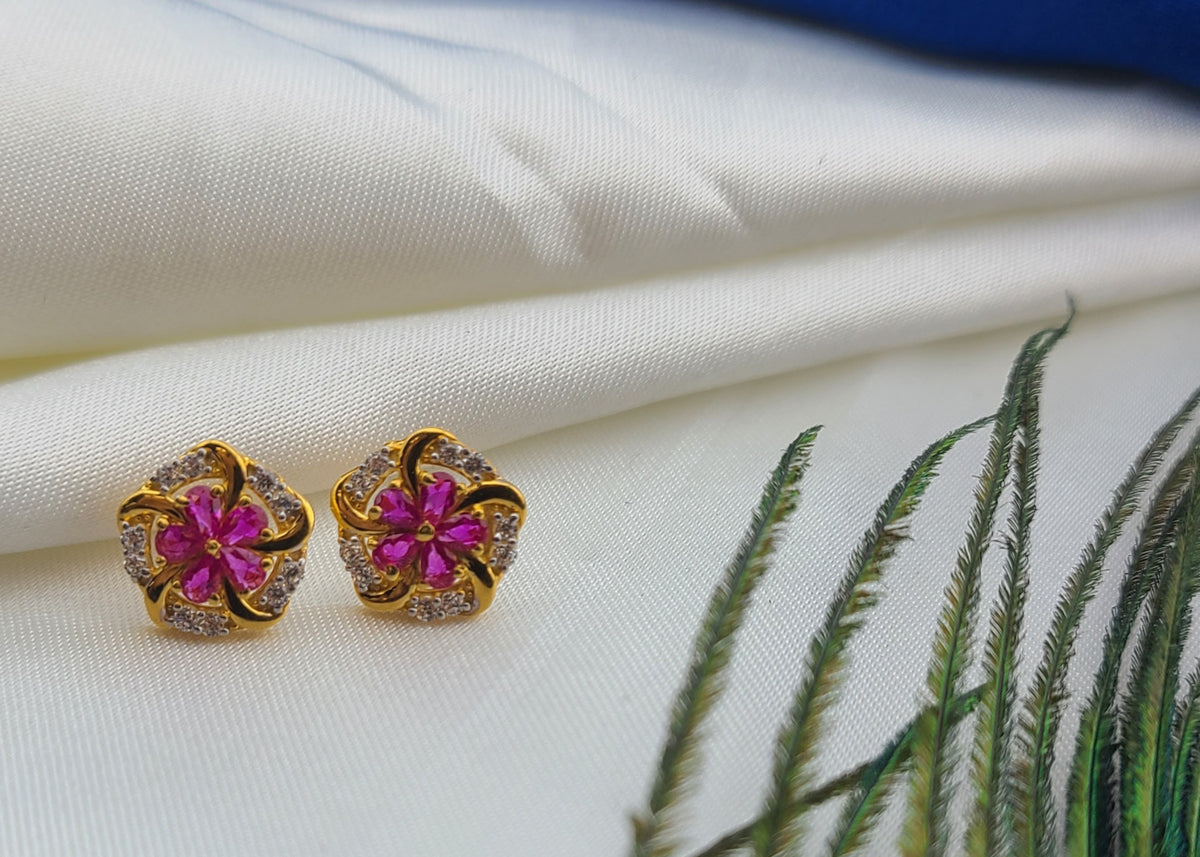 Studs With Stones | Royal Dubai Jewellers